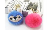China Custom Cute Plush Keychains / 13cm 23g  PU Sequins Fox Fur Keychain Pendant for sale