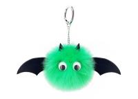 China Bat Cute Plush Keychains  Pendant PU Leather 10cm With Artificial Imitation Rabbit Fox Fur for sale