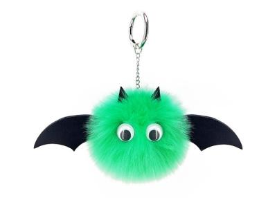 China Bat Cute Plush Keychains  Pendant PU Leather 10cm With Artificial Imitation Rabbit Fox Fur for sale
