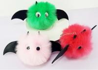 China Bat Cute Plush Keychains  Pendant PU Leather 10cm With Artificial Imitation Rabbit Fox Fur for sale