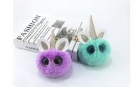 China 15cm 50g  Big Eyes Cute Plush Keychains PU Gold Powder Unicorn Plush Keyring Pendant for sale