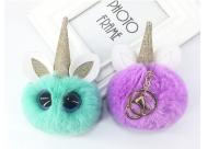 China 15cm 50g  Big Eyes Cute Plush Keychains PU Gold Powder Unicorn Plush Keyring Pendant for sale