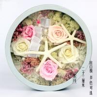 China Round Leather 23cm Eternal Rose Flower Last Forever Rose In Glass Gift Box for sale