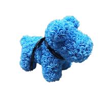 China 35 Cm PE Eternal Rose Flower Hug Dog , Foam Puppy Eternal Rose Dog Durable for sale