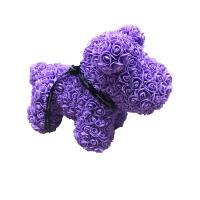 China 35 Cm PE Eternal Rose Flower Hug Dog , Foam Puppy Eternal Rose Dog Durable for sale