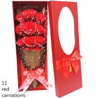 China Creative Artificial Rose Carnation Soap Flower Bouquet Gift Box Birthday Gift for sale
