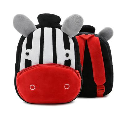 China Zoo Series Kids Plush Backpack School Bag Burden Shoulder In Red / Yellow Color for sale
