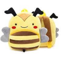 China Zoo Series Kids Plush Backpack School Bag Burden Shoulder In Red / Yellow Color for sale