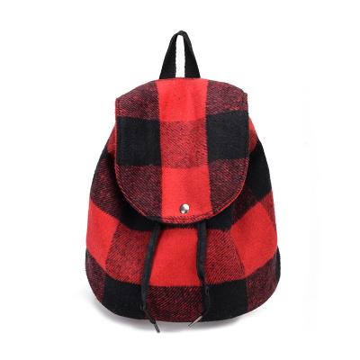 China Fashion Plaid Printing Light Kids Plush Backpack , Durable Plush Book Bags for sale
