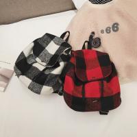 China Fashion Plaid Printing Light Kids Plush Backpack , Durable Plush Book Bags for sale