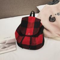 China Fashion Plaid Printing Light Kids Plush Backpack , Durable Plush Book Bags for sale