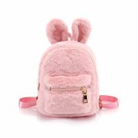 China Cartoon Cute Small Rabbit Plush Backpack / Plush Bag For Children In Pink Color for sale