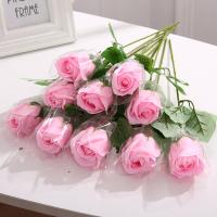 China Pink Simulate Eternal Rose Flower Soap Flower Bouquet With Single Rose for sale