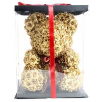 China Holding Golden Eternal Rose Flower Bear Valentine ' S Day / Christmas Gift for sale