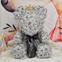 China Holding Golden Eternal Rose Flower Bear Valentine ' S Day / Christmas Gift for sale