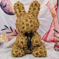 China Holding Golden Eternal Rose Flower Bear Valentine ' S Day / Christmas Gift for sale