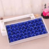 China Handmade Rose Shaped Soap Flower Head Three Layers With Base For Wedding Gifts for sale