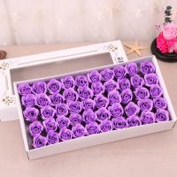 China Handmade Rose Shaped Soap Flower Head Three Layers With Base For Wedding Gifts for sale