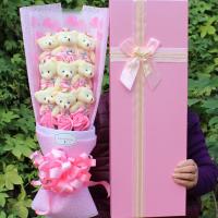 China Gift Box Eternal Rose Flower For Chinese Valentine ' S Day , Bouquet With Teddy Bear for sale
