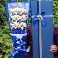 China Gift Box Eternal Rose Flower For Chinese Valentine ' S Day , Bouquet With Teddy Bear for sale