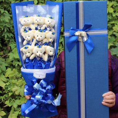 China Gift Box Eternal Rose Flower For Chinese Valentine ' S Day , Bouquet With Teddy Bear for sale
