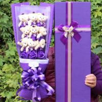 China Gift Box Eternal Rose Flower For Chinese Valentine ' S Day , Bouquet With Teddy Bear for sale