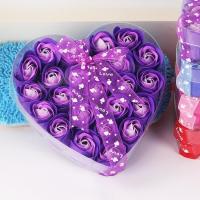 China 24 Heart Shaped Eternal Rose Flower Soap Box Festival Promotion Creative Gifts for sale