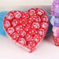 China 24 Heart Shaped Eternal Rose Flower Soap Box Festival Promotion Creative Gifts for sale