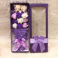 China 9 Soap Rose Bear Gift Box Soap Flower Bundle Birthday Gift For Boudoir Teacher ' S Day for sale