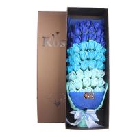China Creative Birthday Gift Rose Shaped Soap Gradient Bouquet 66 Soap Flower for sale