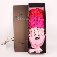 China Creative Birthday Gift Rose Shaped Soap Gradient Bouquet 66 Soap Flower for sale