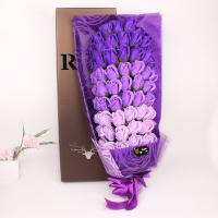 China Creative Birthday Gift Rose Shaped Soap Gradient Bouquet 66 Soap Flower for sale