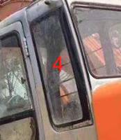 China 4383431 HITACHI Excavator Glass Cab Window Left Door Rear Position NO.4 for sale
