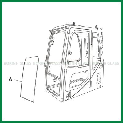 China Silk Custom Windshield Glass 5mm Thick Front Up Position A for sale