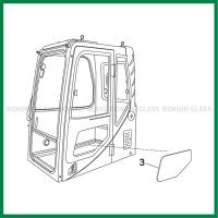 China HITACHI KOMATSU Custom Windshield Glass Left Door Lower Position NO.3 for sale