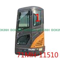 China 71MH-11510 HYUNDAI Front Glass Excavator Cab Window Left Side Upper Position NO.1 Tempered for sale