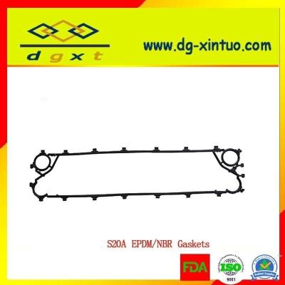 China Custom S20A EPDM heat exchanger gasket for  PHE water to water plate heat exchanger with CE ISO9001 CO FE for sale