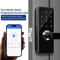 China YAGU Smart Locks Biometric Password and Fingerprint Electronic Replacement Ball Lock Aluminum or Wooden Door Lock TTLOCK APP for sale