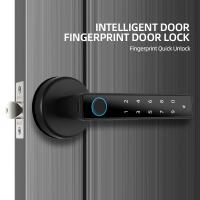 China Hot Selling Wholesale Price Mobile Phone Tuya Wifi APP Spherical Handle Fingerprint Password Intelligent Door Lock for sale