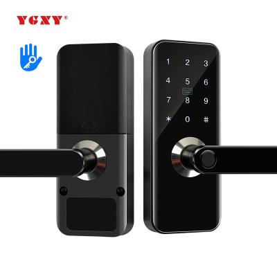 China Smart Locks Biometric Password and Fingerprint Electronic Replacement Ball Lock Aluminum or Wooden Door Lock Tuya APP for sale