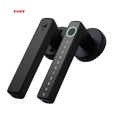 China YAGU Smart Locks Biometric Password and Fingerprint Electronic Replacement Ball Lock Aluminum or Wooden Door Lock for sale