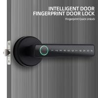China YAGU Smart Locks Biometric Password and Fingerprint Electronic Replacement Ball Lock Aluminum or Wooden Door Lock for sale