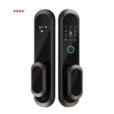 China 304 Stainless Steel Fully Automatic Intelligent Lock TUYA Wifi Application Biometric Digital Keyboard Fingerprint Door Lock for sale