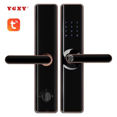 China YAGU Smart Office Secure RFID Key Card Lock Digital Door Lock with Keyless Key Cylinder for Wood Doors for Hotel TUYA for sale