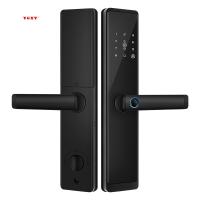 China Smart Office Secure RFID Key Card Lock Digital Door Lock with Keyless Key Cylinder for Wood Doors for Hotel TTlock&TUYA for sale