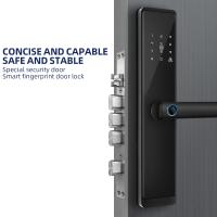 China Smart Office Secure RFID Key Card Lock Digital Door Lock with Keyless Key Cylinder for Wood Doors for Hotel TTlock&TUYA for sale