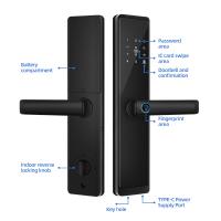 China Smart Office Secure RFID Key Card Lock Digital Door Lock with Keyless Key Cylinder for Wood Doors for Hotel TTlock for sale