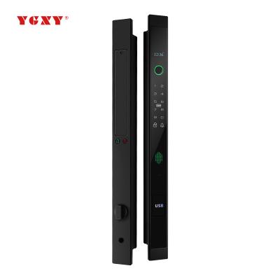 China YAGU Fingerprint Lock 35MM Narrow Bezel Cell Phone Tuya Aluminum Door Code Lock Automatic Smart Door Locks for sale