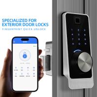 China Smart Password Fingerprint Card TTLOCK APP Digital Lock Electronic Rim Door Locks Waterproof Outdoor Gate Lock for sale