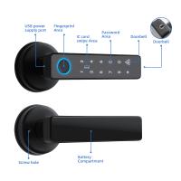 China Hot Selling Wholesale Price Mobile Phone Tuya BLE/wifi APP Spherical Handle Fingerprint Password Intelligent Door Lock for sale